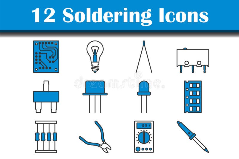 Soldering Icon Set stock vector. Illustration of equipment - 257108744