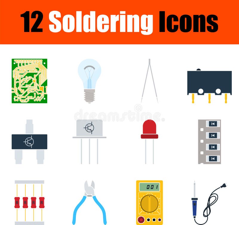 Soldering Icon Set stock vector. Illustration of indicator - 207635284