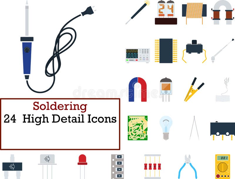 Soldering Icon Set stock vector. Illustration of icon - 214966273