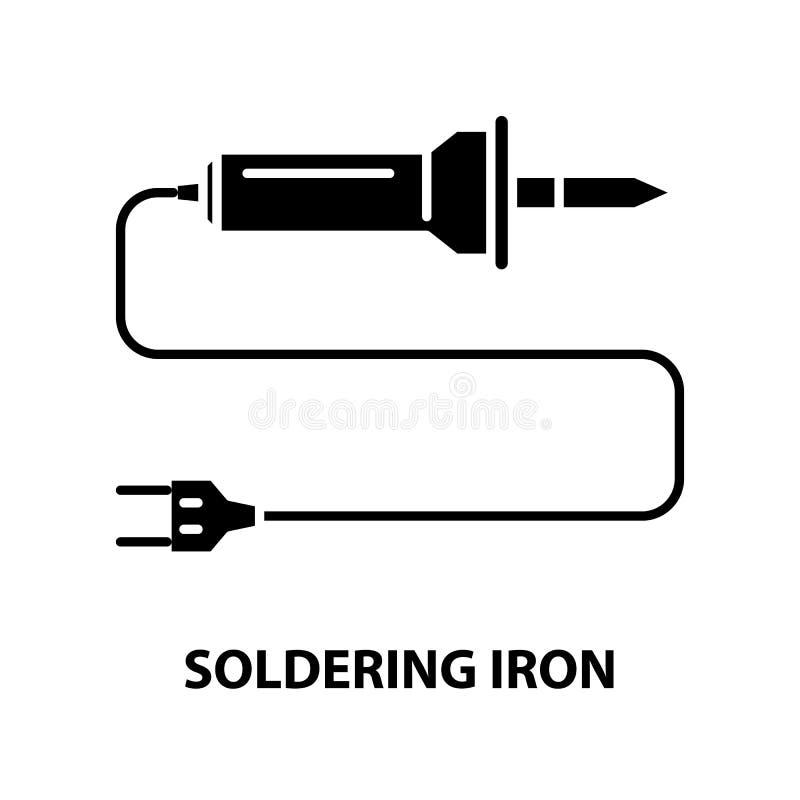 Soldering Iron Symbol Icon, Black Vector Sign with Editable Strokes ...
