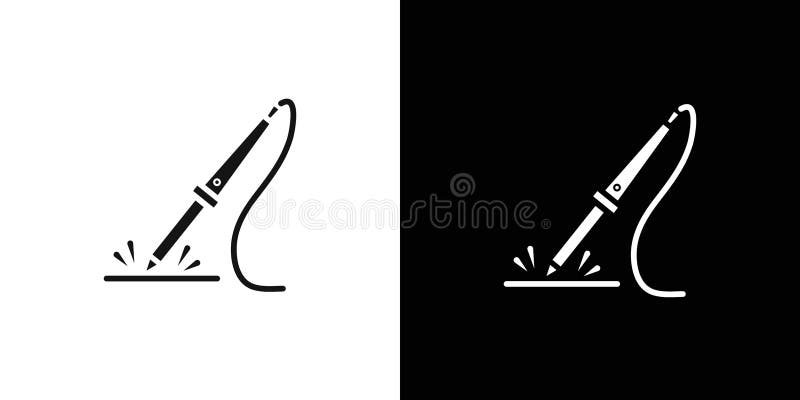 Soldering Iron Icon Flat Vector Set Outline Stock Vector - Illustration ...