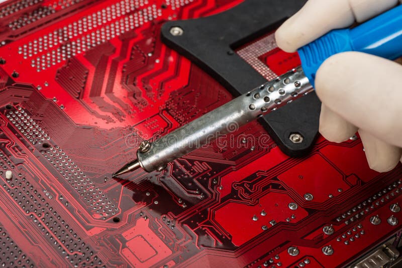 Soldering iron stock image. Image of circuits, board - 20315095