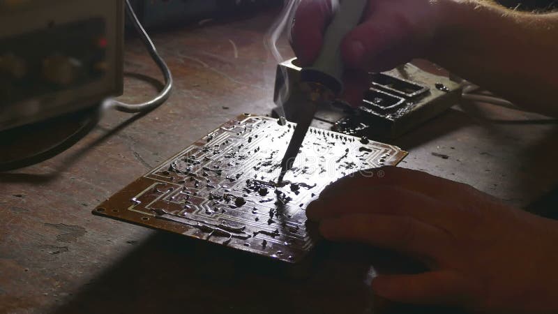 Iron Soldering, Man Working on Iron Soldering, Welding Sparks Stock ...