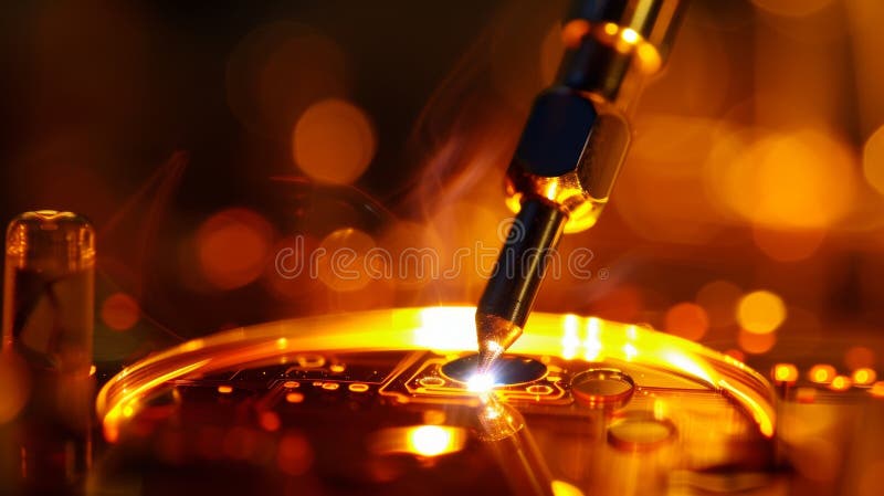 Soldering Iron Tip Soldering Electronic Components on Circuit Board ...