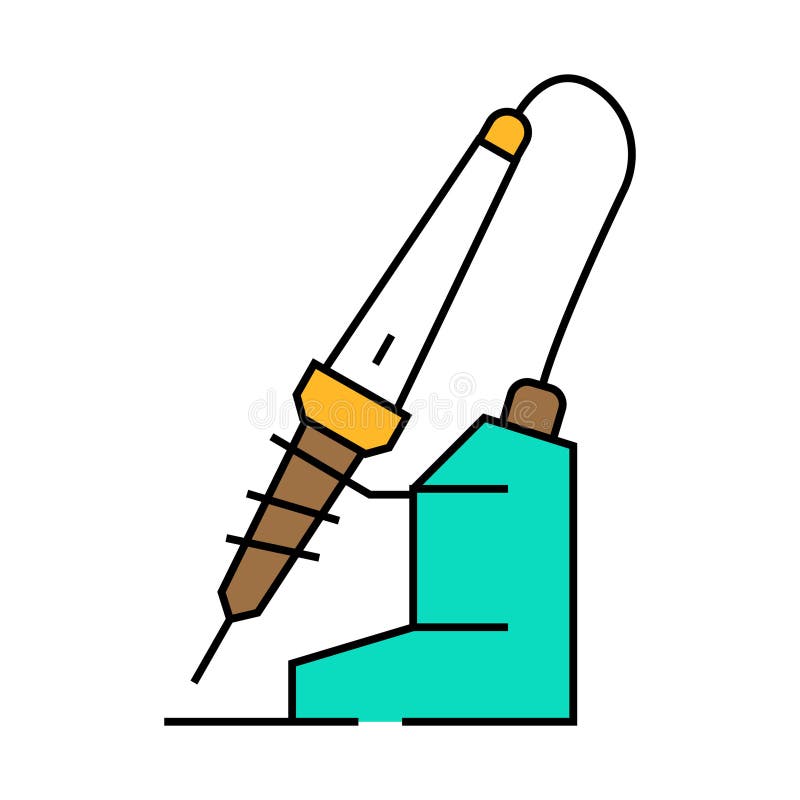 Soldering Iron Tool Work Icon Color Illustration Stock Illustration ...