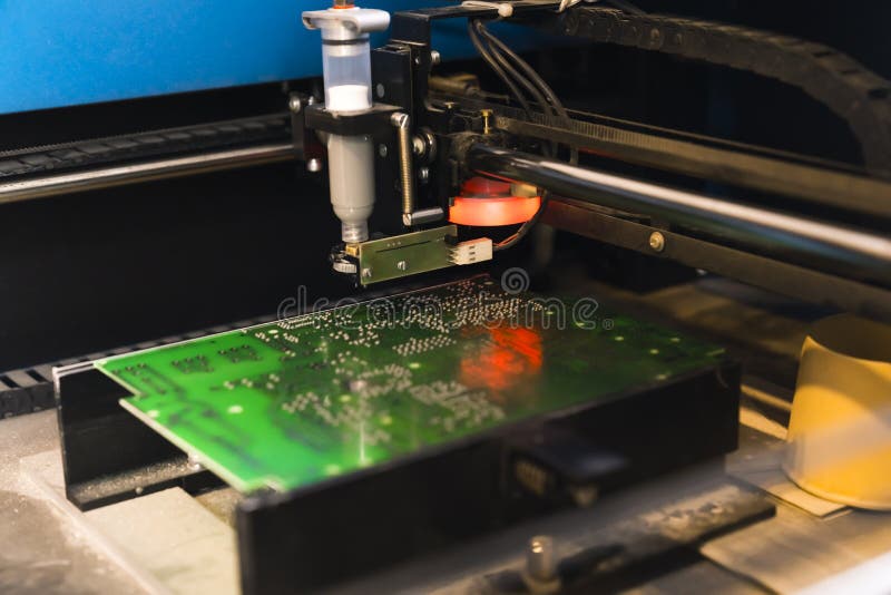 Soldering Paste Dispenser Machine. Laser and Induction Stock Photo ...
