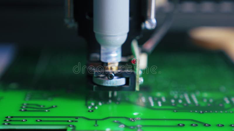 Soldering Paste Dispenser Machine Working on Surface of PCB Printed ...