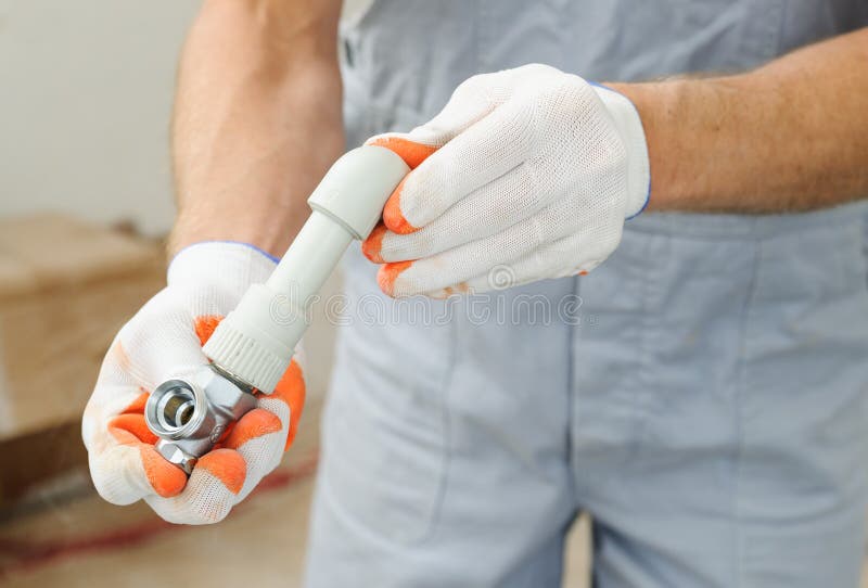 Soldering plastic pipe. stock image. Image of home, repair - 78887997