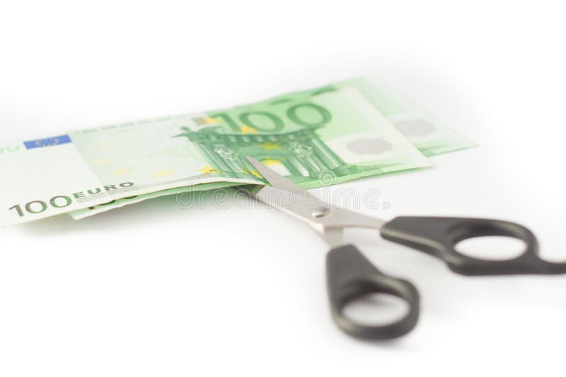 Taglio Delle Spese Finanziarie Bilancio Fotografia Stock - Immagine di ...