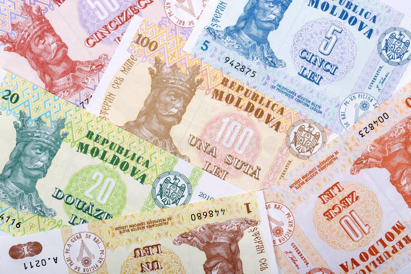 I Soldi Della Moldavia In Documento Avvolgono Fotografia Stock ...