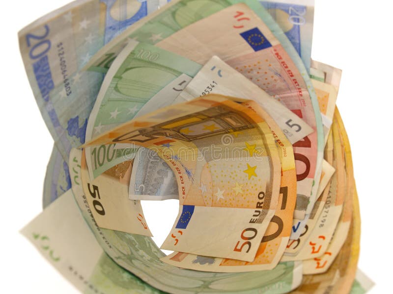 Soldi dell'euro di vortice fotografia stock. Immagine di mercato - 1666142