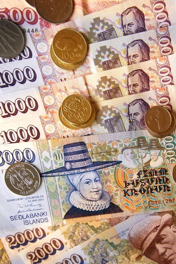 Valuta islandese fotografia stock. Immagine di valore - 56391922