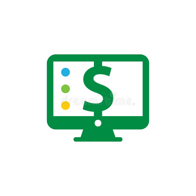 Icona Logo Design Element Del Computer Dei Soldi Illustrazione ...