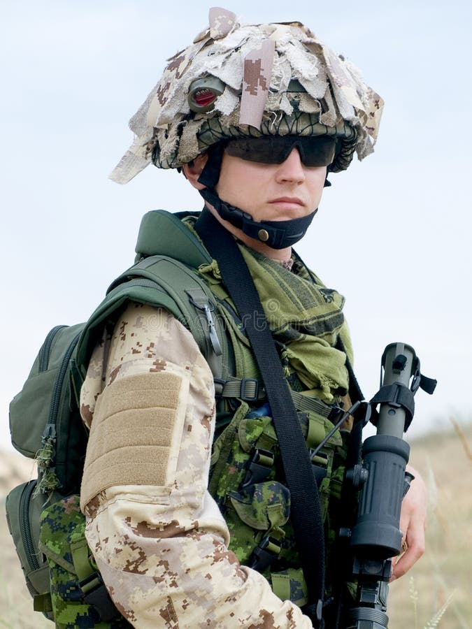 Canadian soldier stock photo. Image of assault, sand - 15693698