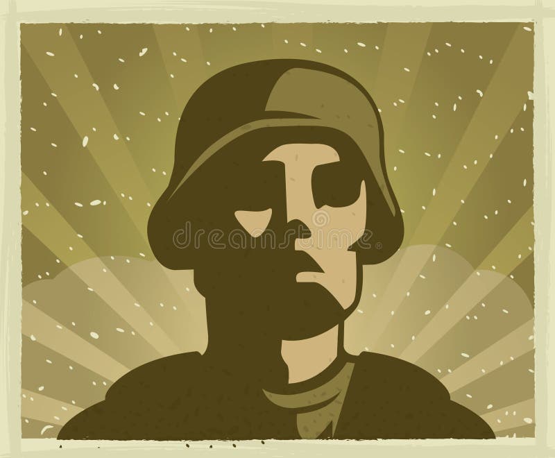 Steampunk War Airship and Soldier Stock Illustration - Illustration of ...