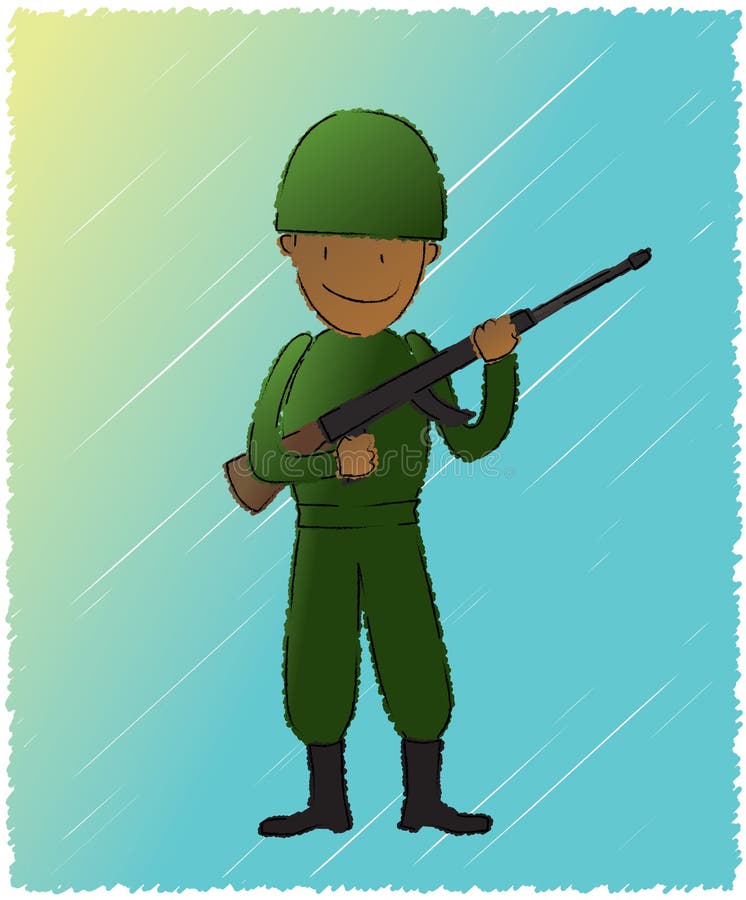 Soldier stock vector. Illustration of green, smiling - 25726767