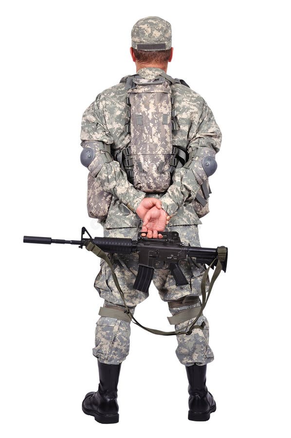 Soldier with assault rifle stock photo. Image of america - 34361054