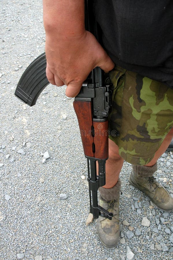 Soldier with Automatic Rifle Stock Image - Image of angle, magazine ...
