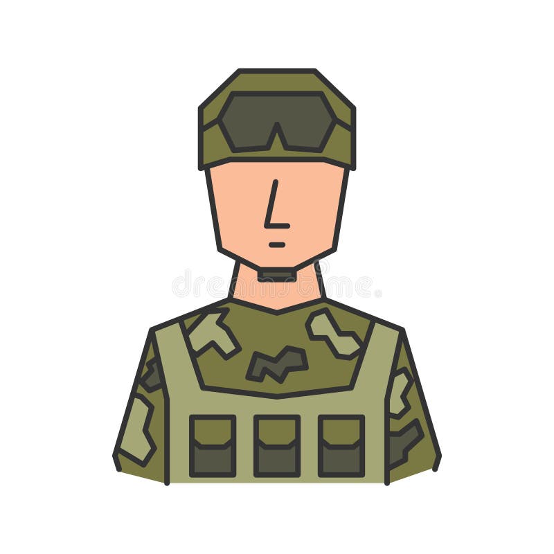Soldier Avatar Vector Flat Icon Stock Vector - Illustration of avatar ...