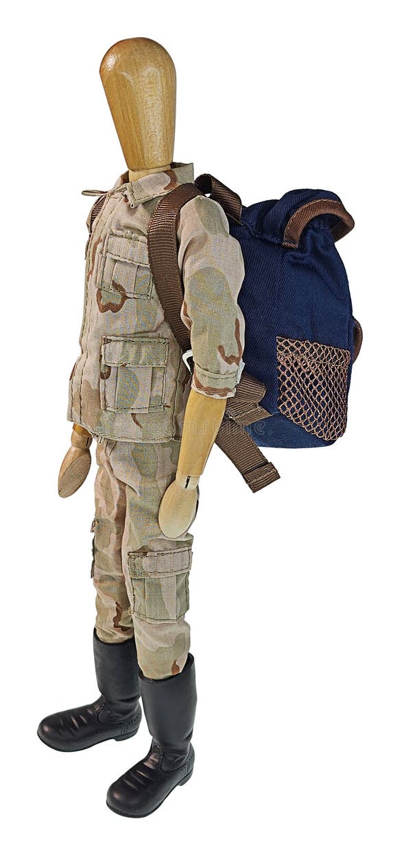 Soldier and Backpack Side View Stock Photo - Image of container ...