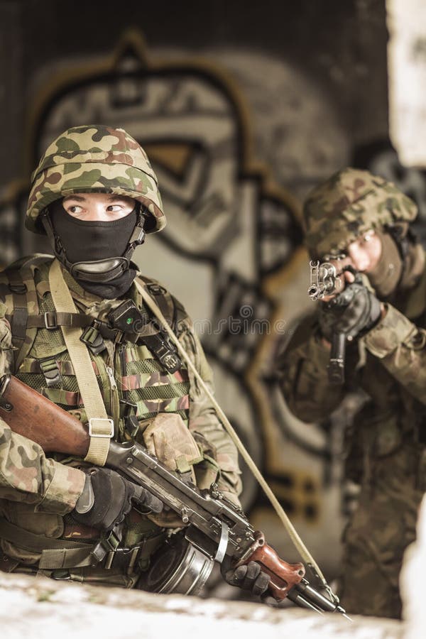 Soldier in Battle Dress Uniform Stock Image - Image of combat ...