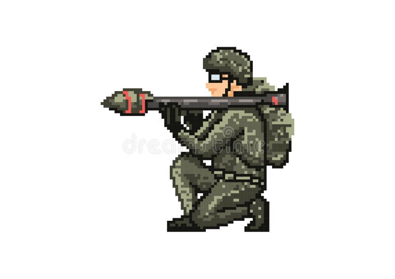Game Soldier Character. Vector Illustration Decorative Design Stock ...