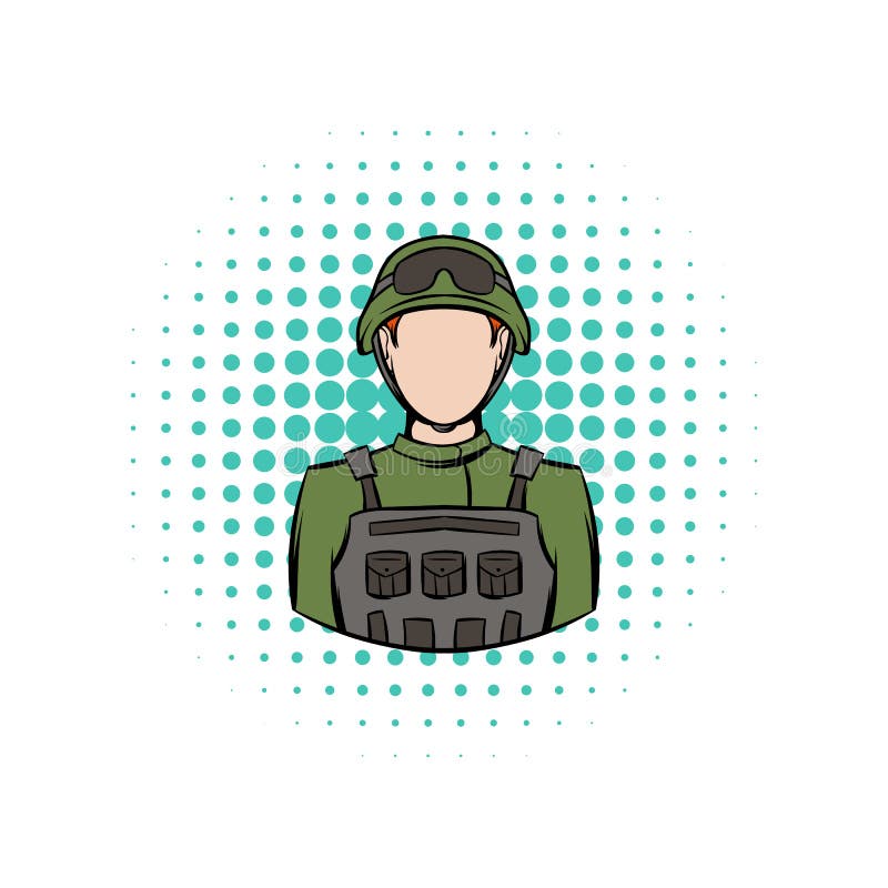 Soldier icon cartoon stock illustration. Illustration of recon - 127023677