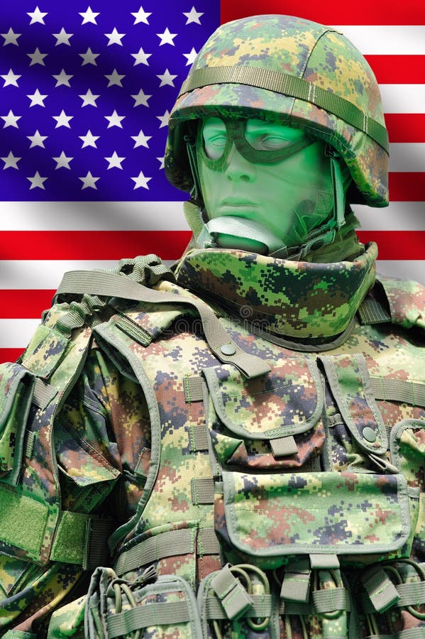 Soldier with Digital Camouflage Uniform Stock Photo - Image of digital ...