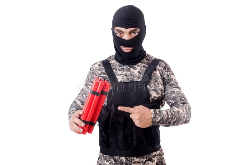 Soldier with dynamite stock photo. Image of assault, armor - 35069692