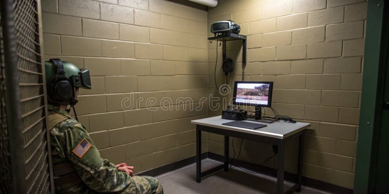 Soldier Engages in Virtual Training Inside a Secure Facility with ...