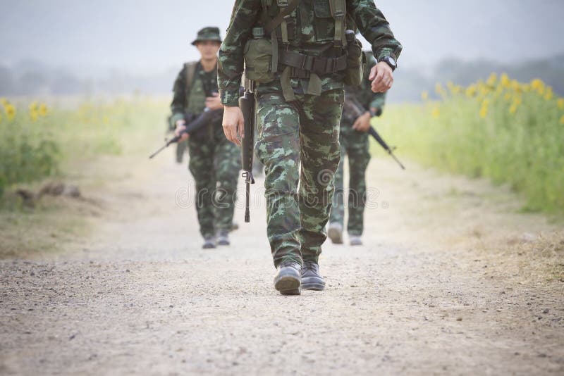 Soldier on field stock image. Image of weapon, soldier - 48325709