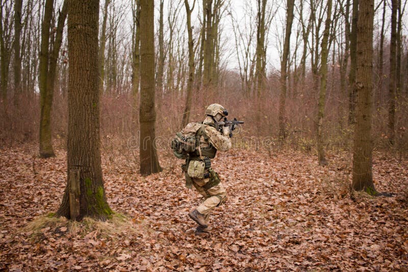 Soldier Mission In The Forest Stock Photo - Image of guard, fight: 71337186
