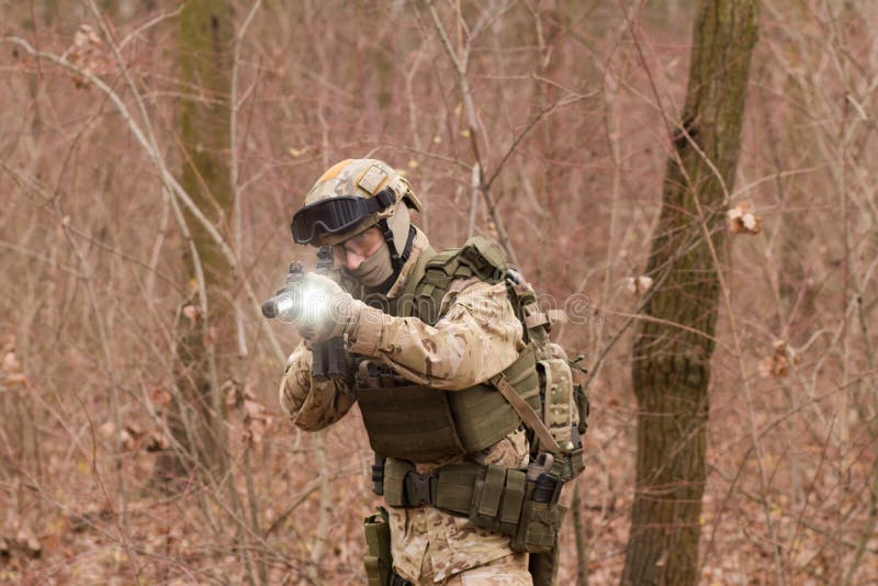 Soldier in forest stock photo. Image of armor, danger - 109074034