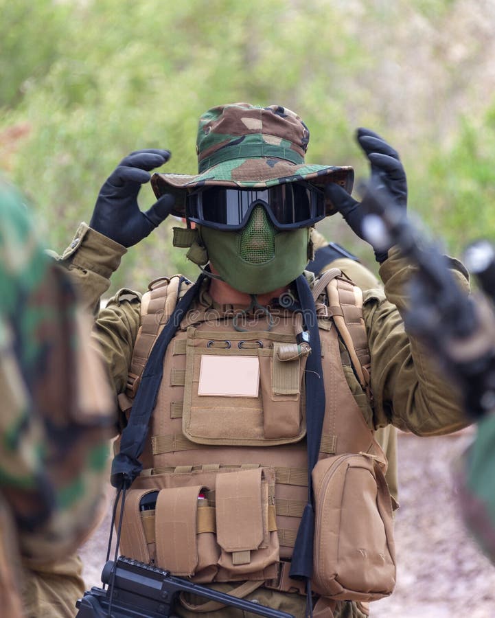 Soldier in Uniform with Weapon Stock Photo - Image of force, outdoors ...