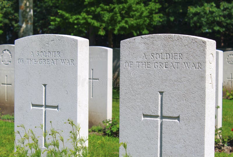 A Soldier of the Great War WW1 Cemetery Stock Image - Image of field ...
