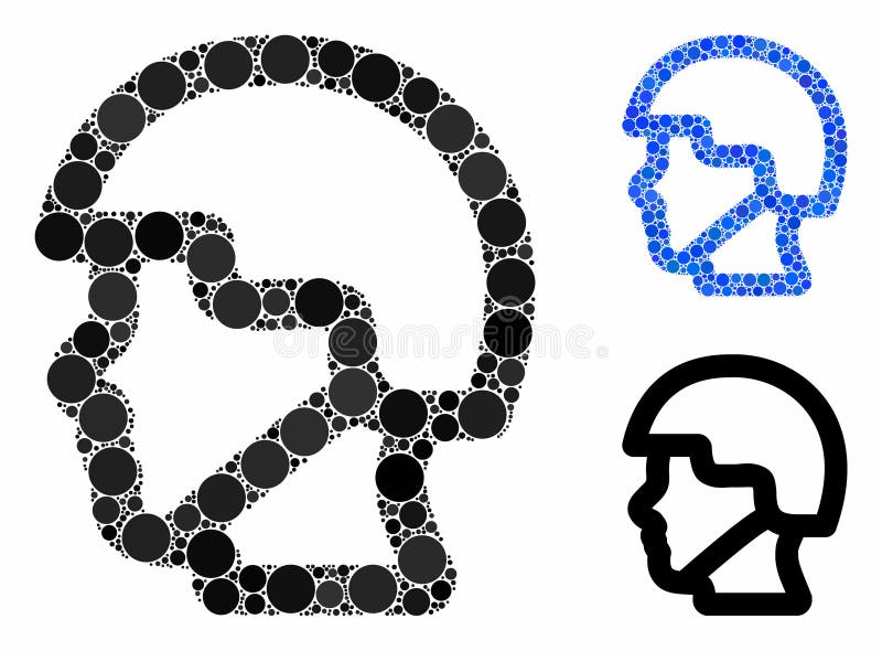 Soldier Head Composition Icon of Spheric Items Stock Vector ...