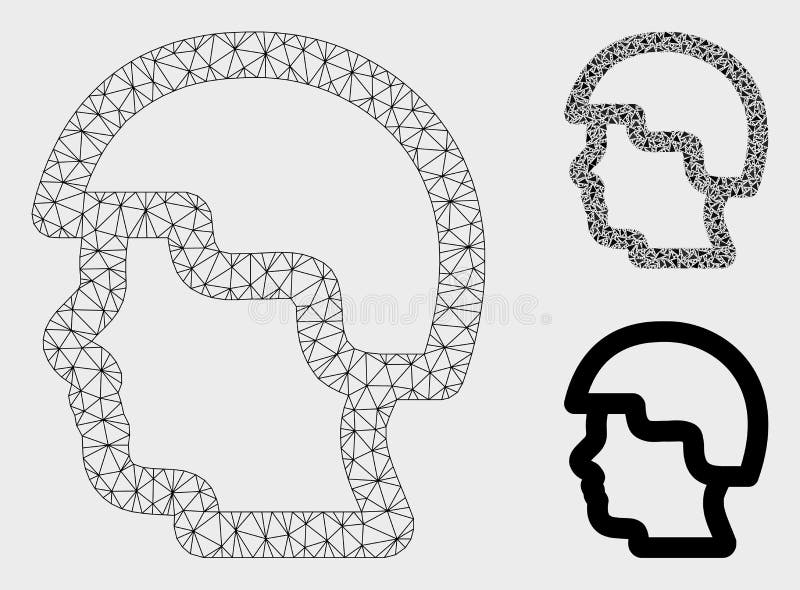 Soldier Head Vector Mesh Network Model and Triangle Mosaic Icon Stock ...