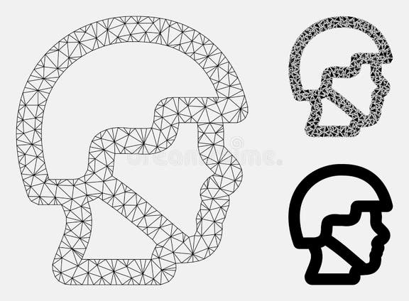 Soldier Head Vector Mesh Network Model and Triangle Mosaic Icon Stock ...
