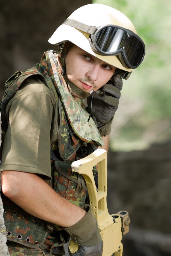 Soldiers Saving Their Wounded Partner Stock Image - Image of help ...