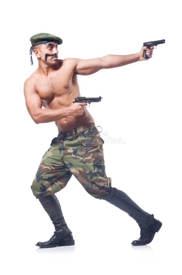 Yelling Soldier stock photo. Image of people, mouth, machine - 13145428