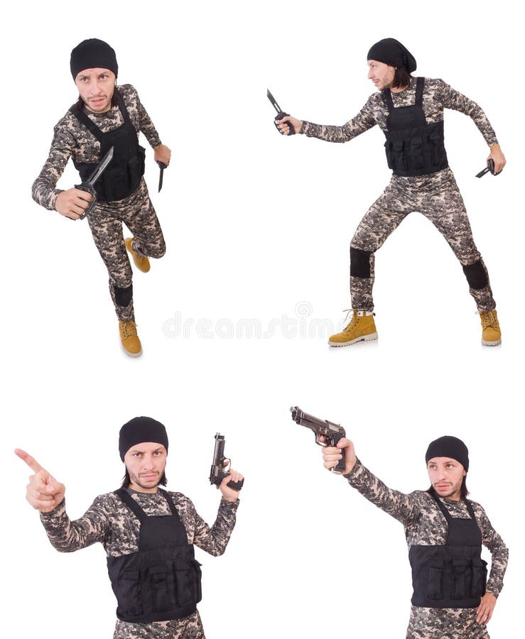 Soldier with knife stock image. Image of acute, knife - 24710967