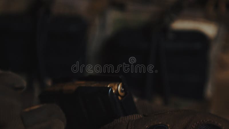 Loading Gun. Loading Cartridges in a Double-barreled Shotgun Close-up ...