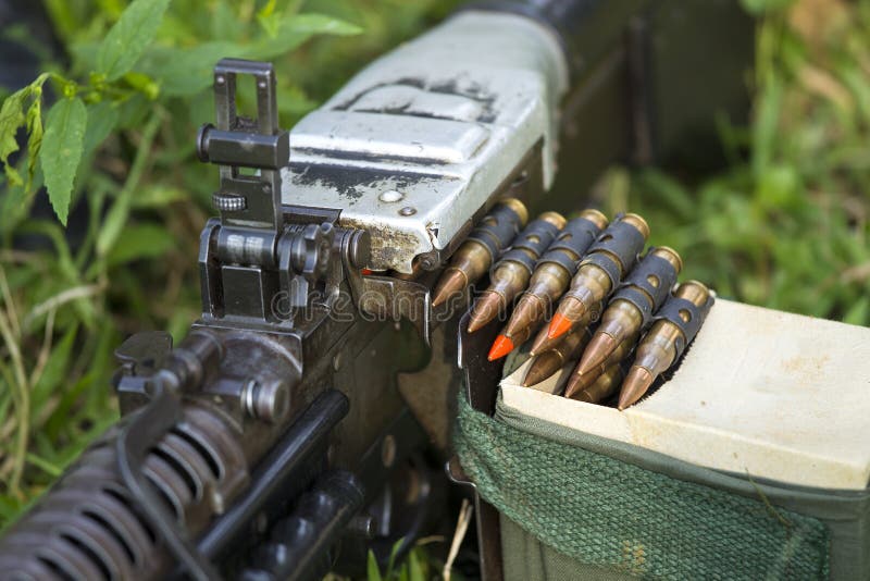 Soldier with the Machine Gun Stock Photo - Image of carbine, recruit ...