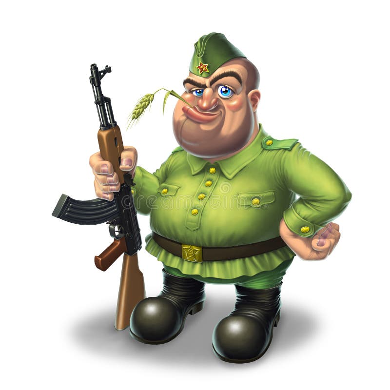 Soldier with machine gun stock illustration. Illustration of cartoon ...