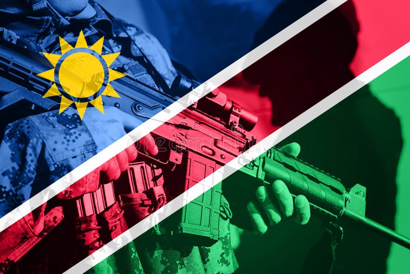 Namibia Army Uniform Patch Flag On Soldiers Arm. Military Concept Stock ...