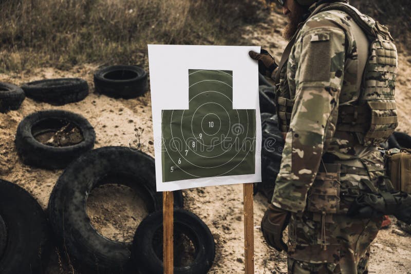 Soldier Marking the Target for Shooting Stock Photo - Image of shoot ...