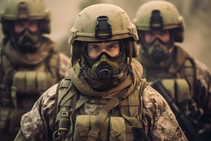 Soldier with Mask. Special Forces. Military Uniform Stock Illustration ...