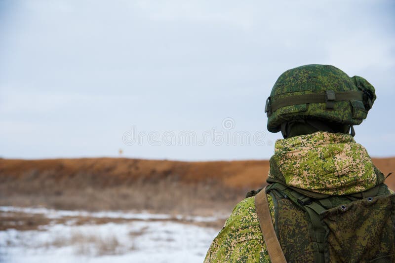 Soldier in Military Polygon Stock Photo - Image of soldiers, infantry ...