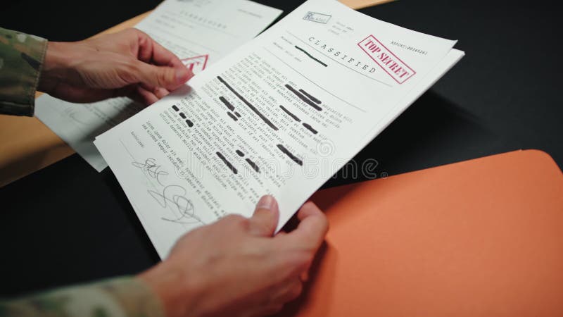 Soldier Open Top Secret Documents Stock Footage - Video of dossier ...