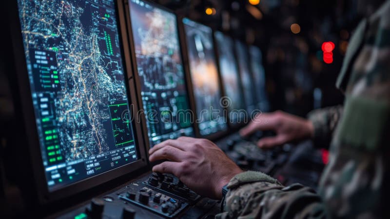 Military Personnel Monitoring Advanced Mapping Technology with Multiple ...